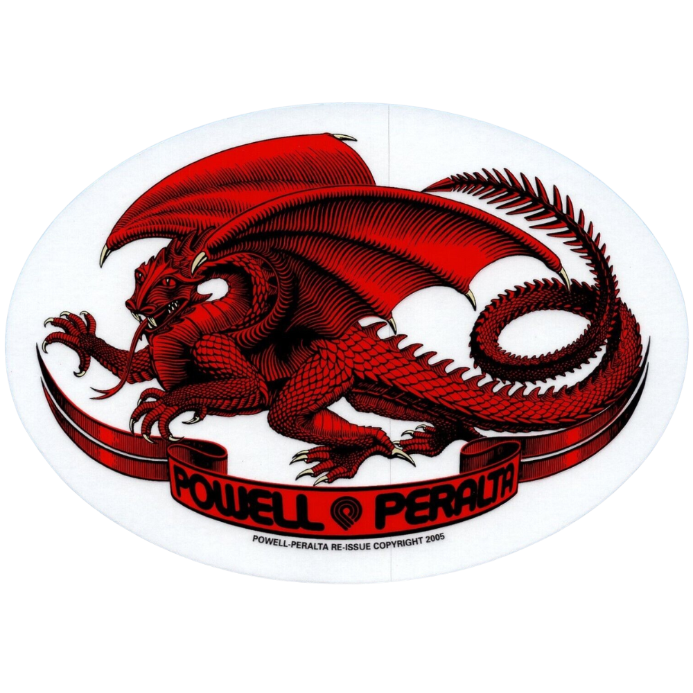Adesivo Powell Peralta Dragon Oval Red – Forever Skate Shop